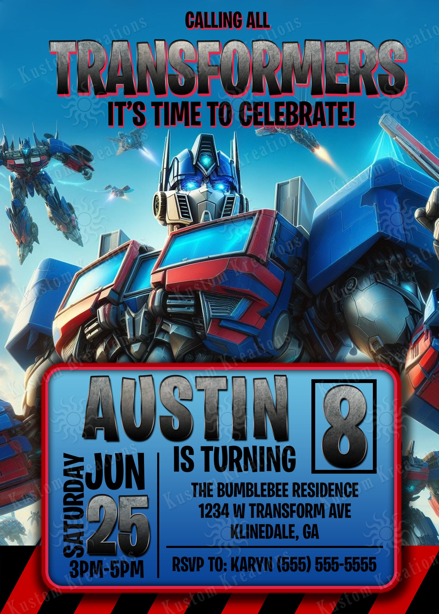 Printable Birthday Invitations Optimus Prime